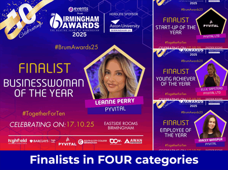 Finalists in FOUR categories – PYVITAL Ltd